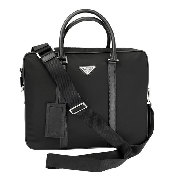 Prada | Bags | Prada Briefcase Business Bag Nylon Black | Poshmark
